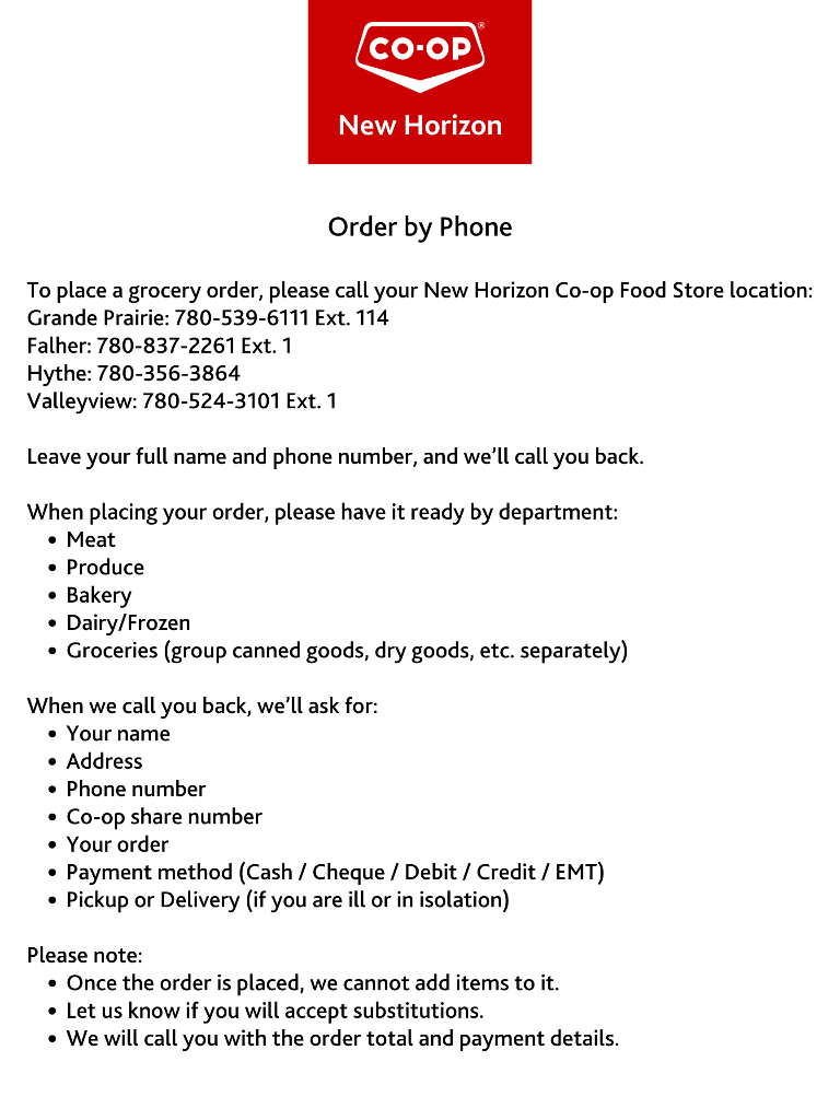 Delivery | New Horizon Co-op